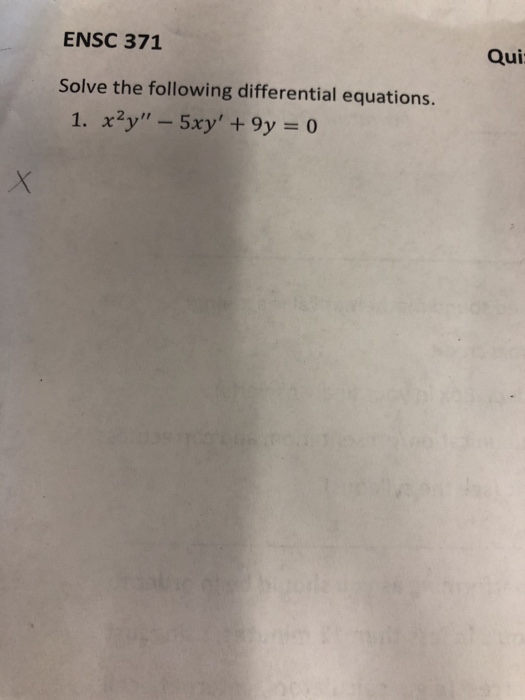 Solved ENSC 371 Qui Solve the following differential | Chegg.com