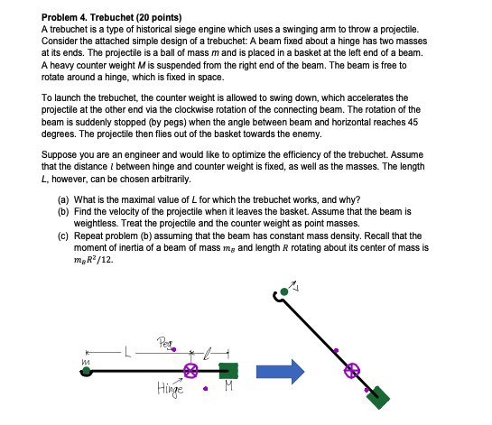 Solved Problem 4. Trebuchet (20 points) A trebuchet is a | Chegg.com