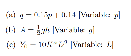 Solved 4. Solve the following equations for the indicated | Chegg.com