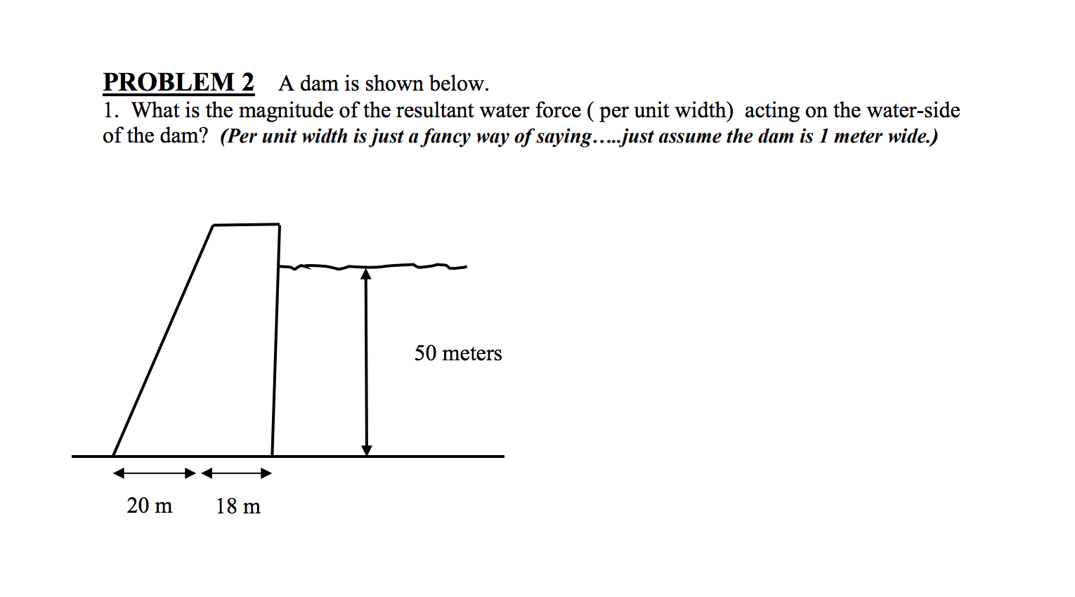 Solved PROBLEM 1 You are shown a section of a long water | Chegg.com