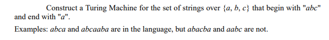 Solved Construct a Turing Machine for the set of strings | Chegg.com