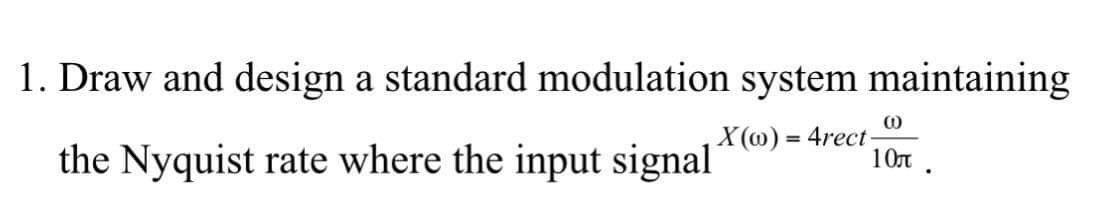 Solved 1. Draw and design a standard modulation system | Chegg.com