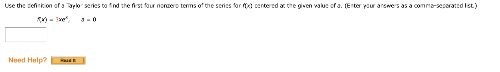 Solved f(x)=3xex,a=0 | Chegg.com