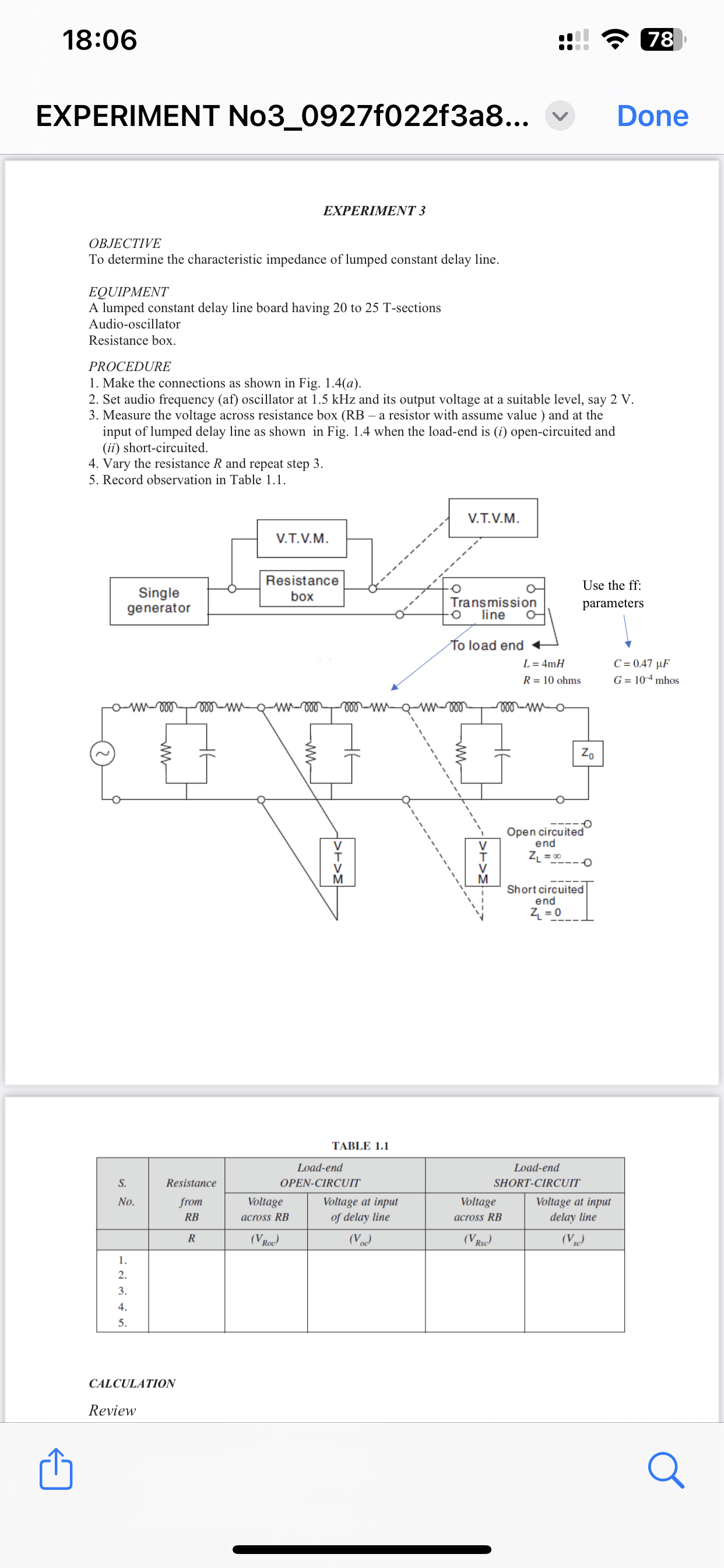 EXPERIMENT No3_0927f022f3a8... CALCULATION Review | Chegg.com