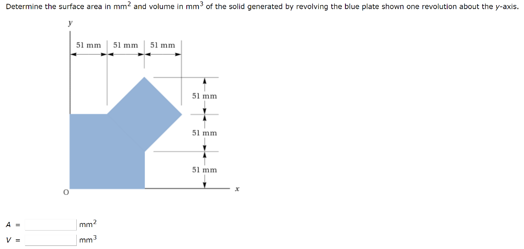 Solved Determine the surface area in mm2 and volume in mm of | Chegg.com