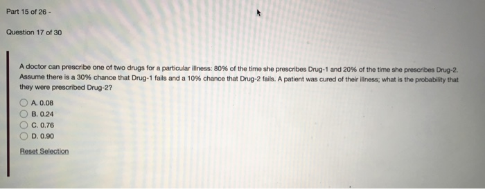 Solved Part 15 of 26- Question 17 of 30 A doctor can | Chegg.com