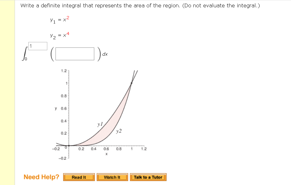 Solved Write a definite integral that represents the area of | Chegg.com