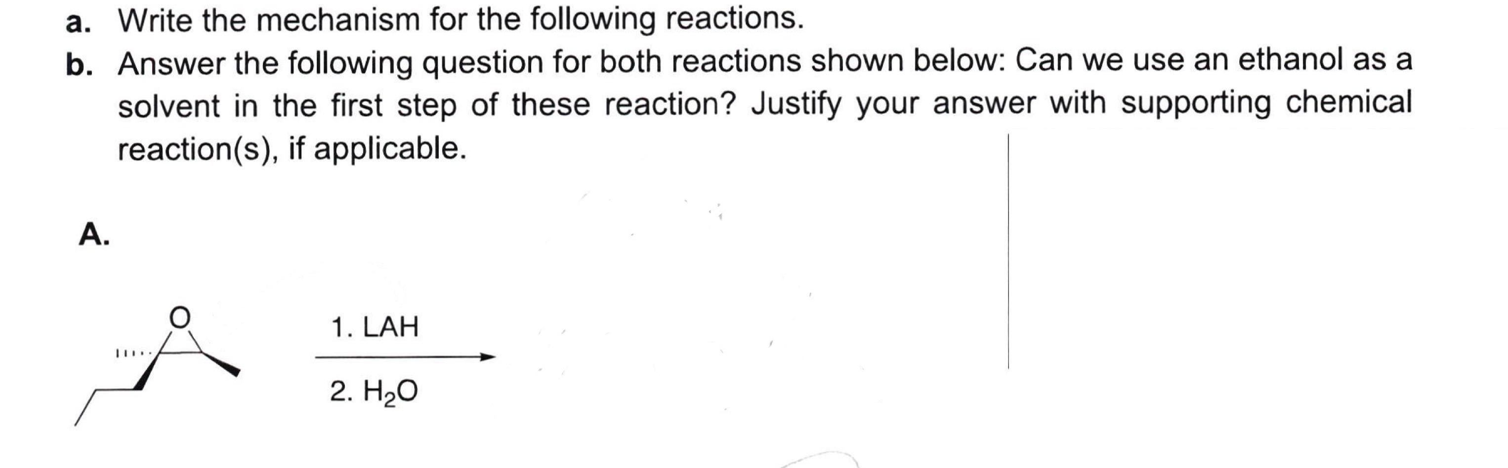 Solved a. Write the mechanism for the following reactions. | Chegg.com