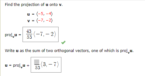 Solved Find the projection of u onto v. | Chegg.com