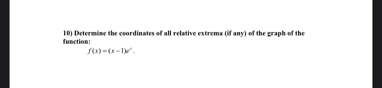 Solved 10) Determine the coordinates of all relative extrema | Chegg.com