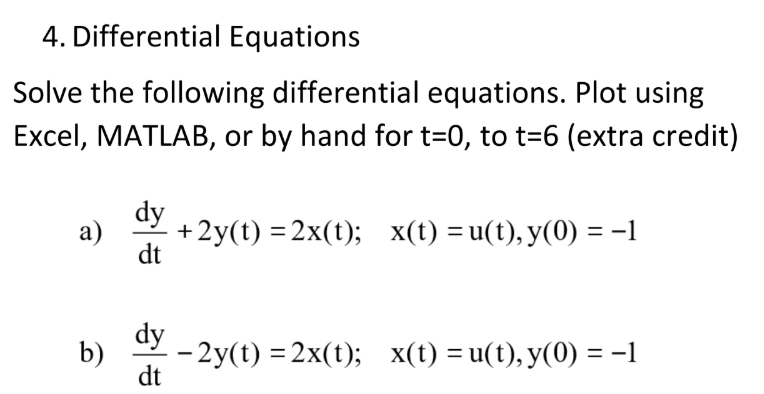Solved 4. Differential Equations Solve the following | Chegg.com