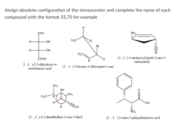 Solved Assign absolute configuration of the stereocenter and | Chegg.com