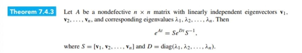 Solved Theorem 7.4.3 Let A be a nondefective nxn matrix with | Chegg.com
