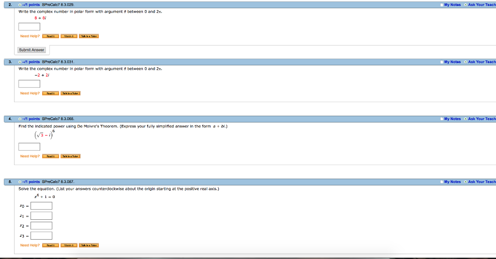 Solved o-1 points SPreCalc7 B3.029 o Ask Your Teach 2. My | Chegg.com