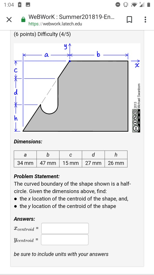 Solved 1:04 WeBWorK: Summer201819-En.. X | Chegg.com