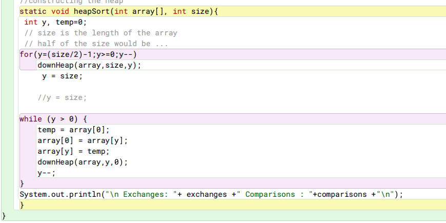 Solved have a heap sort java code. Please answer if you know | Chegg.com