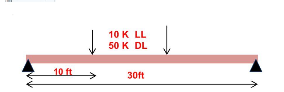 Solved A 30ft beam (as shown above) supports 2 equal and | Chegg.com