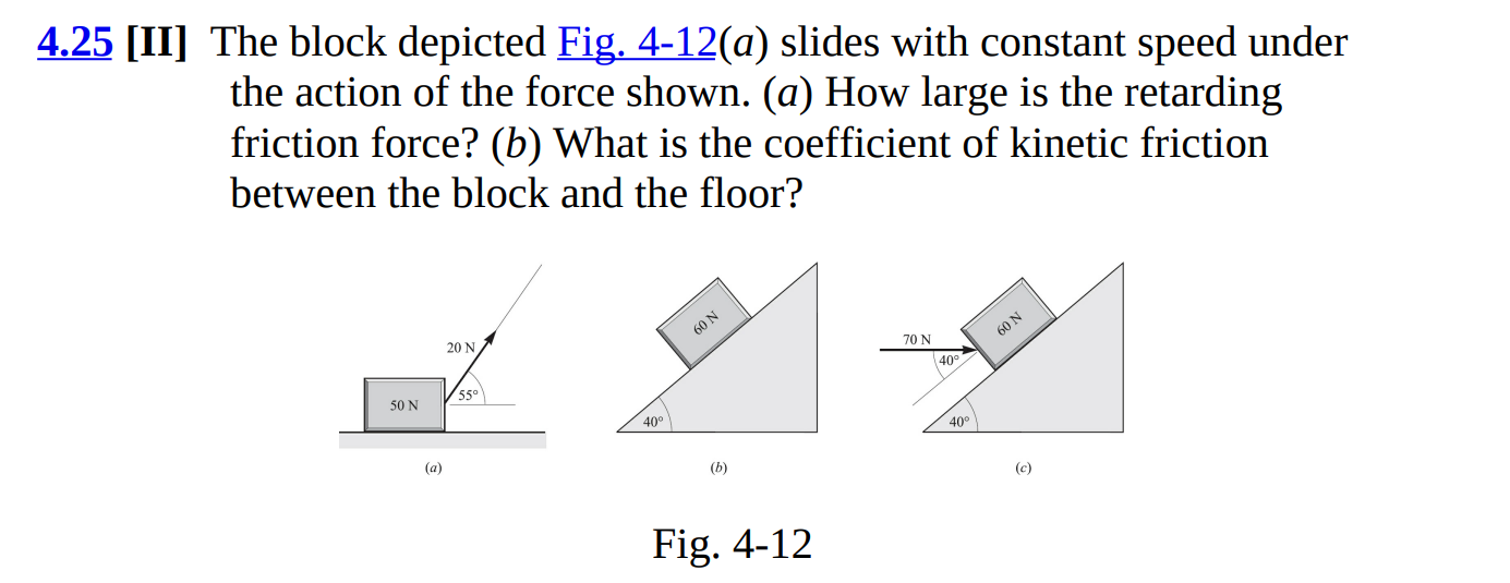 Solved 4.25 [II] The block depicted Fig. 4-12(a) slides with | Chegg.com