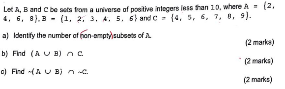 Solved Let A,B and C be sets from a universe of positive | Chegg.com