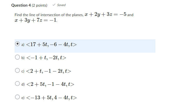 Solved Find the line of intersection of the planes, | Chegg.com
