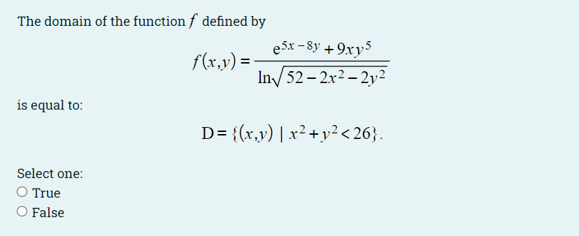 Solved The domain of the function f defined by | Chegg.com