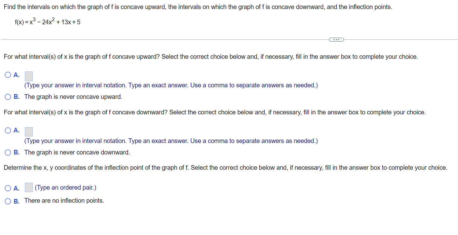 Solved Find the intervals on which the graph of fis concave | Chegg.com