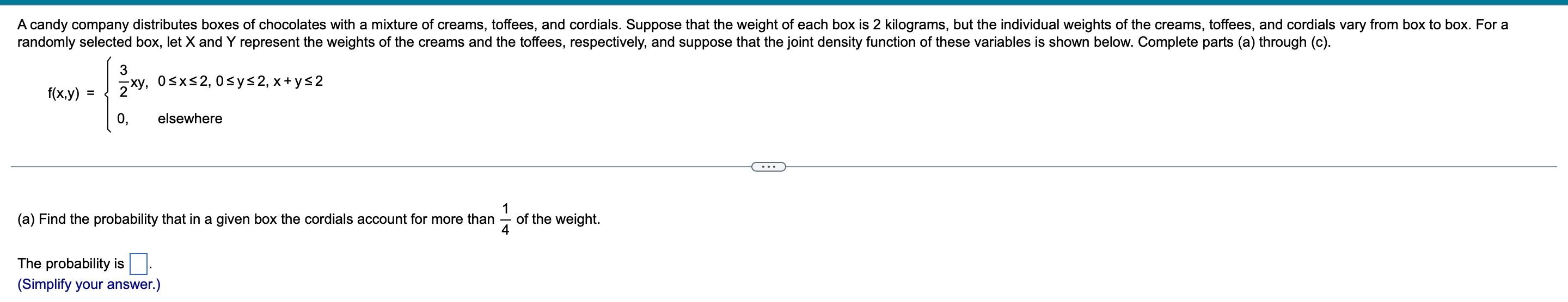 Solved A candy company distributes boxes of chocolates with | Chegg.com