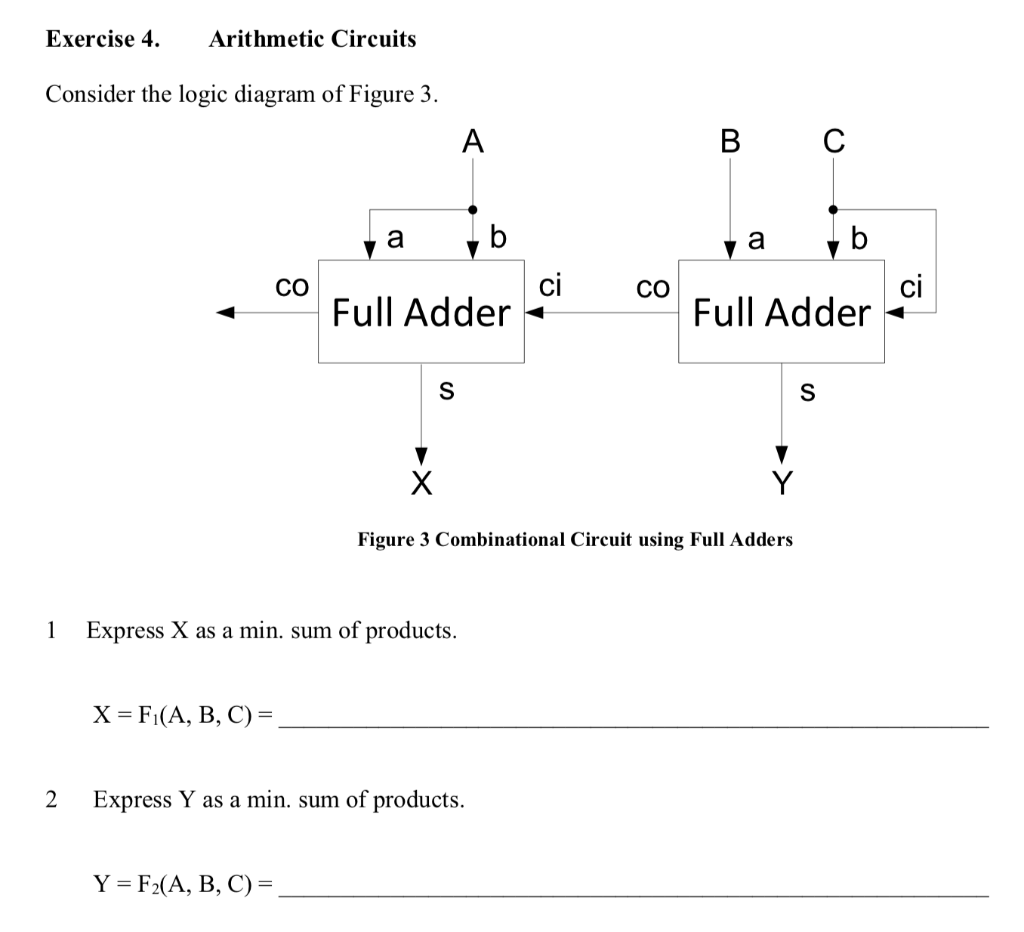 Solved I Use The Full Adder Formula Sum A Xor B Xor Cin