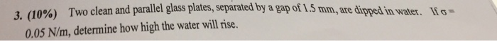 Solved 3.(10%) Two clean and parallel glass plates separated | Chegg.com