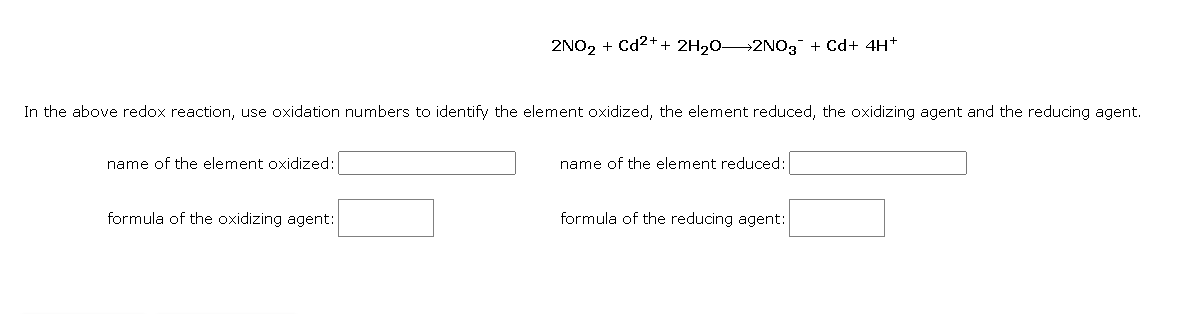 Solved In the above redox reaction, use oxidation numbers to | Chegg.com