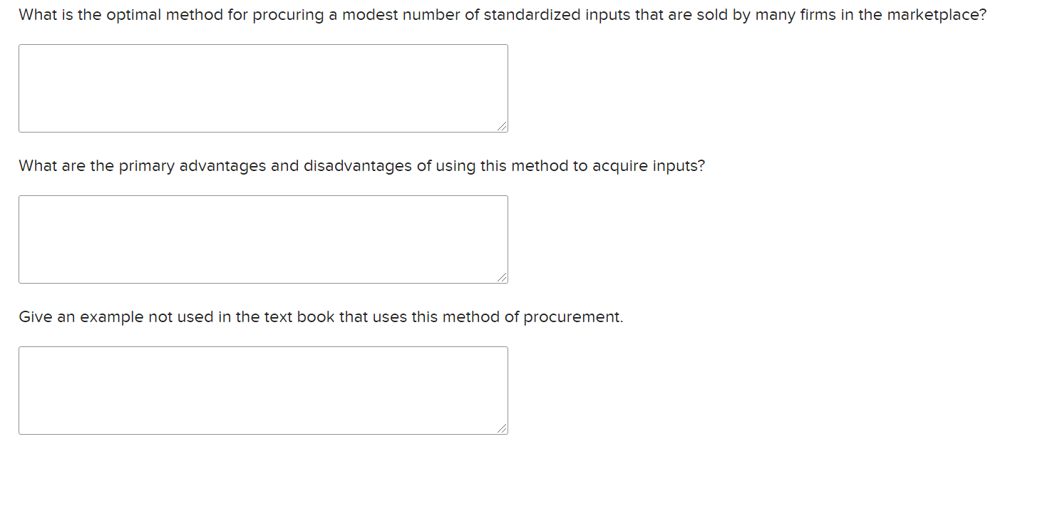 Solved What is the optimal method for procuring a modest | Chegg.com