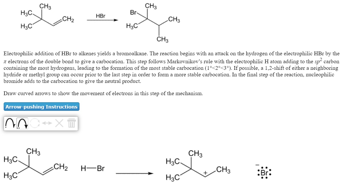 Solved CH3 CH3 H3C Br HBr CH2 CH3 H3C H3C CH3 Electrophilic | Chegg.com