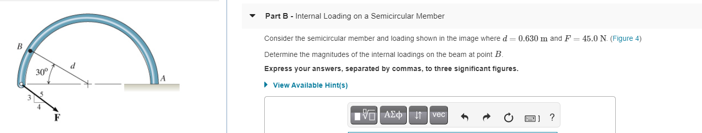 Solved Consider the semicircular member and loading shown in | Chegg.com