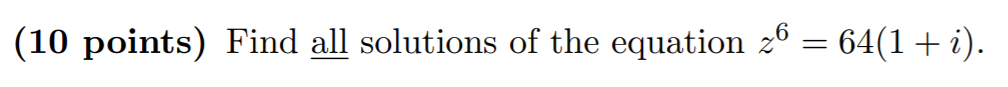 Solved (10 points) Find all solutions of the equation 26 = | Chegg.com