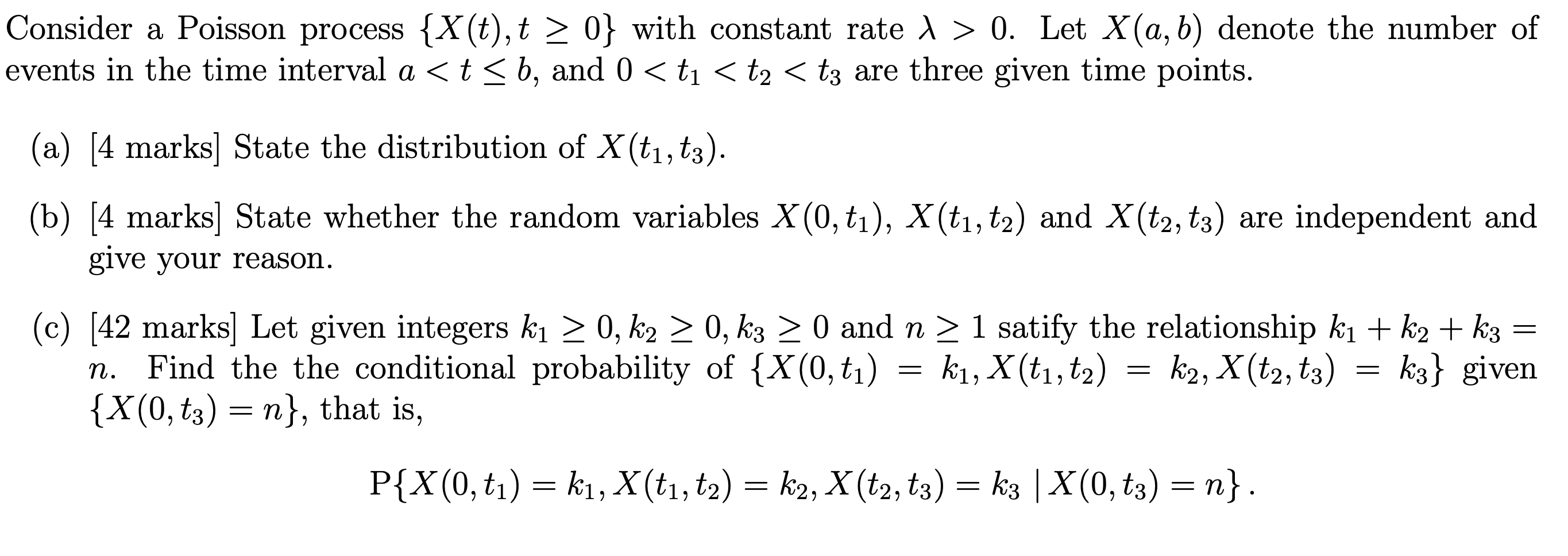 Solved Consider a Poisson process {X(t), t > 0} with | Chegg.com