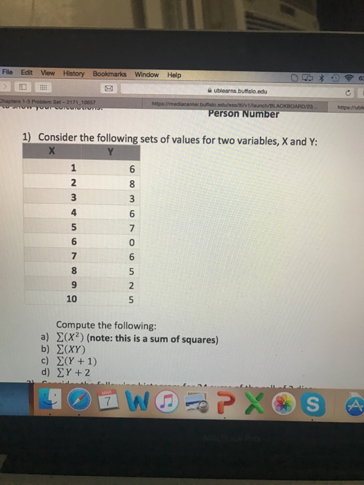 Solved Consider the following sets of values for two | Chegg.com Solved Consider the following sets of values for two | Chegg.com