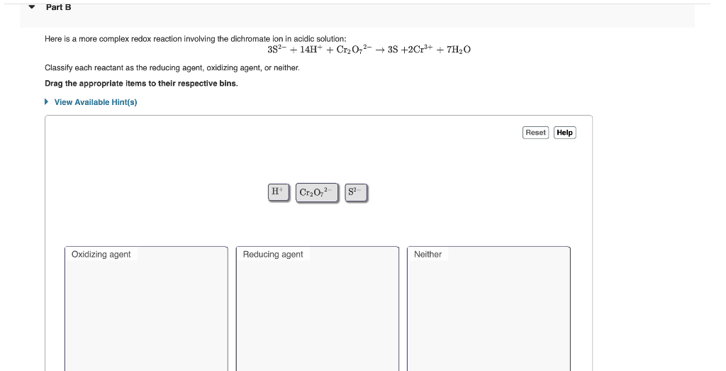 Solved Part A For the given reactions, classify the | Chegg.com