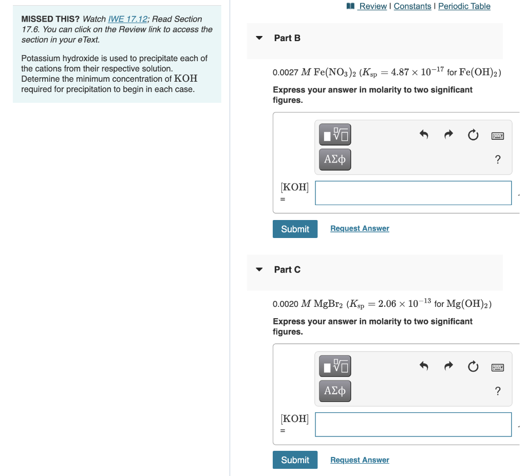 Solved MI Review | Constants Periodic Table MISSED THIS? | Chegg.com