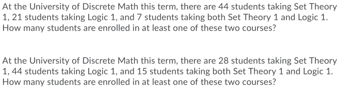 Solved At the University of Discrete Math this term, there | Chegg.com