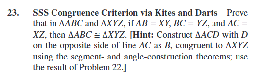 Solved Answer number 23 please…23. SSS Congruence Criterion | Chegg.com