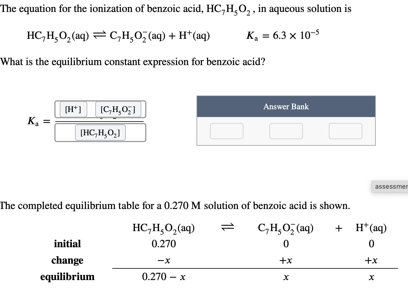 Solved The equation for the ionization of benzoic acid, | Chegg.com