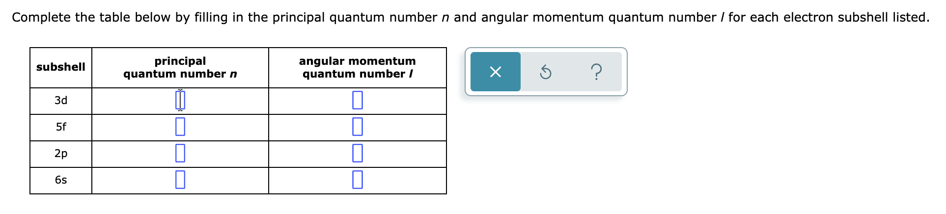 Solved Complete the table below by filling in the principal | Chegg.com