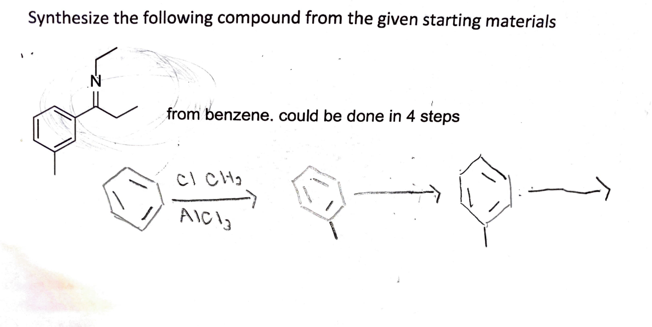 Solved Synthesize the following compound from the given | Chegg.com