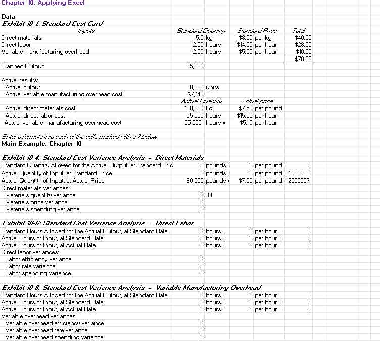 Solved Chapter 10: Applying Excel | Chegg.com