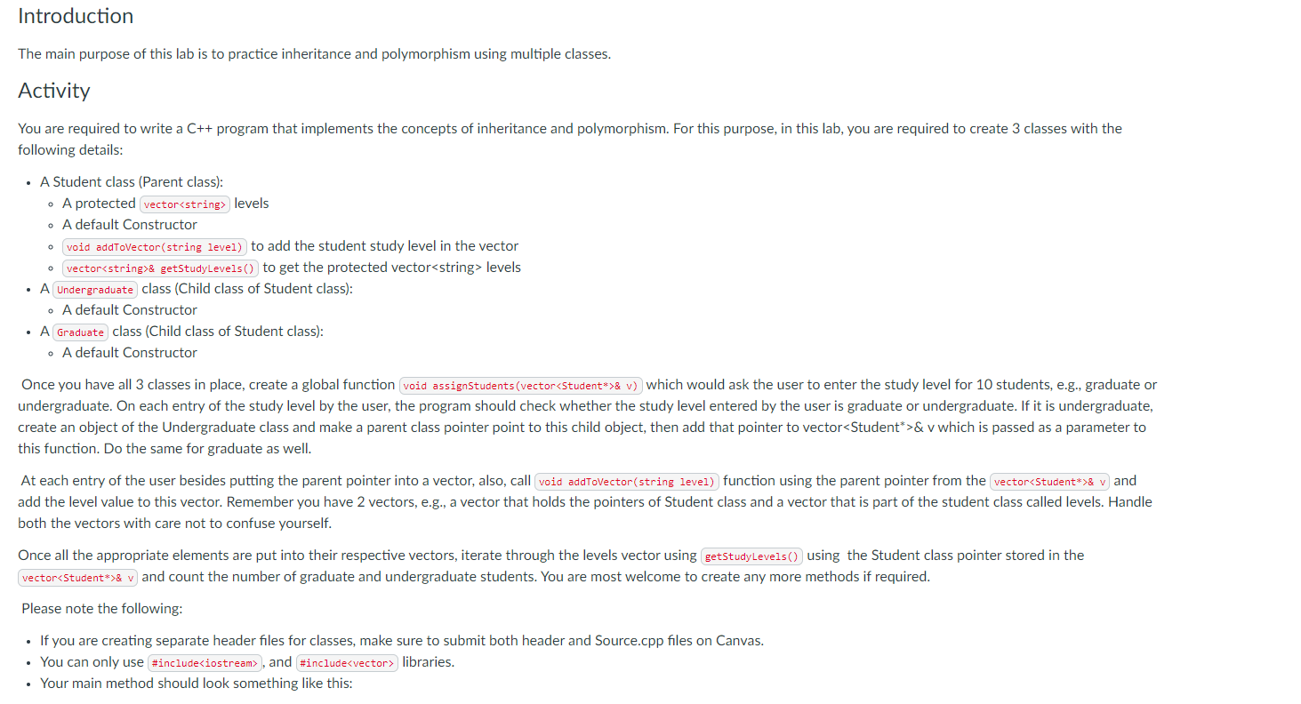 Solved The main purpose of this lab is to practice | Chegg.com
