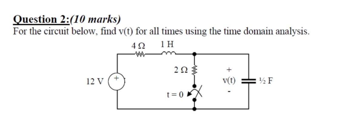 Solved Note that the circuit is (Second Order Circuit), all | Chegg.com
