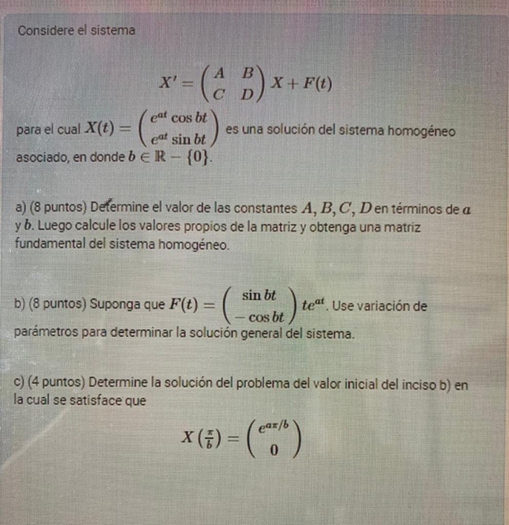 Solved Consider the system for which is a solution | Chegg.com