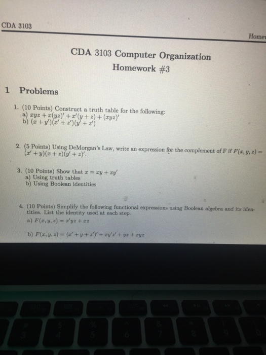 Solved CDA 3103 Homes CDA 3103 Computer Organization | Chegg.com
