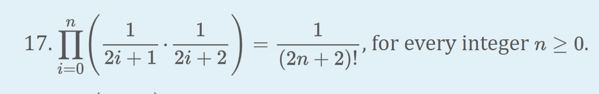 Solved п 1 1 1 17. III = 1 (2n + 2)! for every integer n > | Chegg.com
