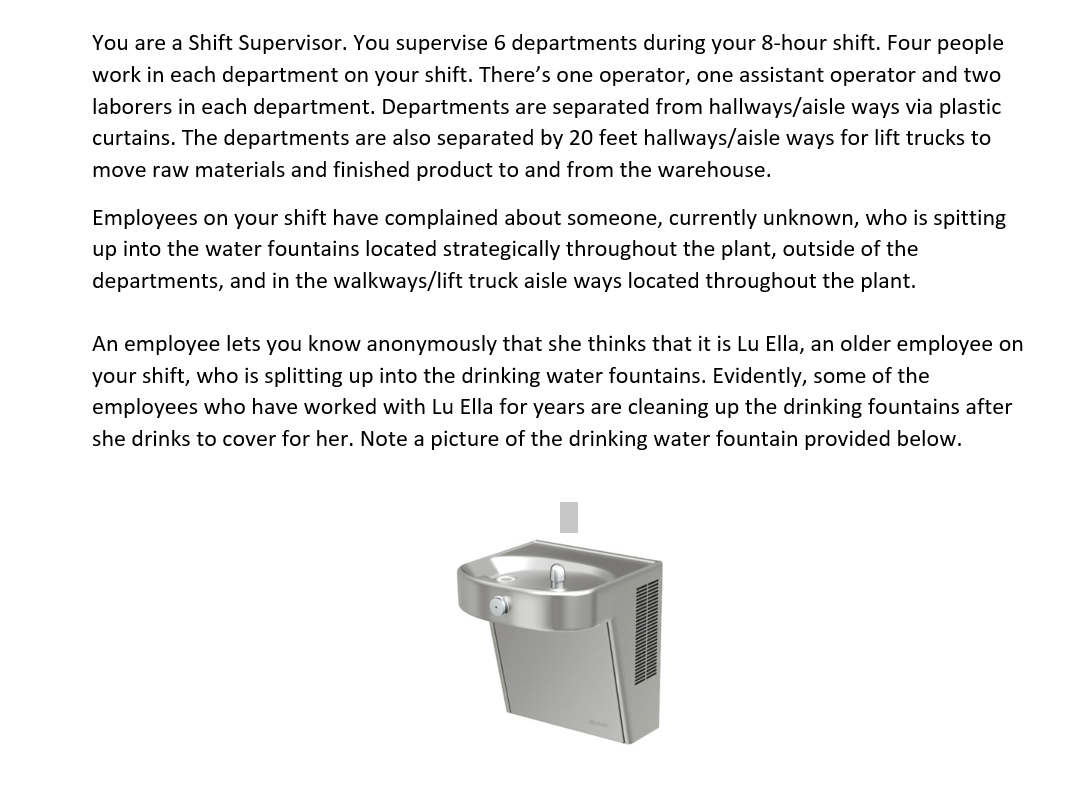 Solved You are a Shift Supervisor. You supervise 6 | Chegg.com